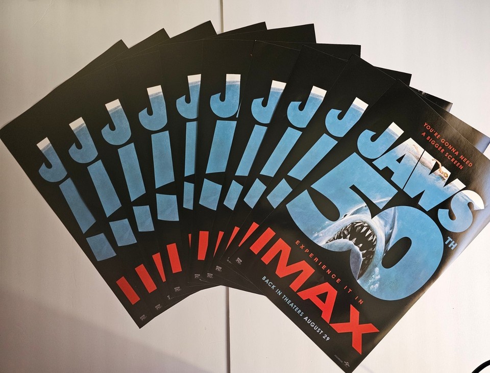 JAWS 50th Anniversary Mini Promo Posters 2025 IMAX Re-Release (10 Qty ...