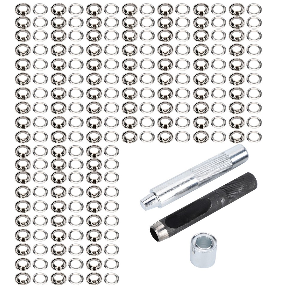 100 Set Grommet Tool Kit Eyelets Brass Hollow Craft Clothing ...