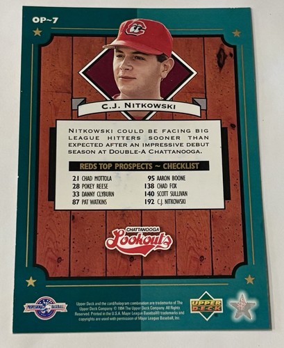 C.J. Nitkowski SIGNED 1995 UD Organizational Pro Files OP7 RC Auto ...