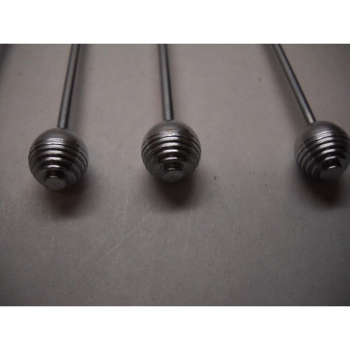 SET OF 12 Metal SKEWERS Screw On ENDS Layered Ball YELLOW Plastic ...