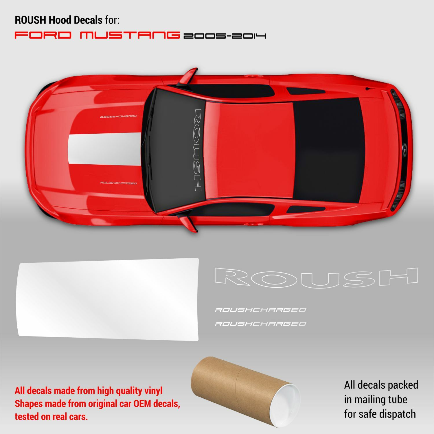 Roush Hood Decal for Ford Mustang 2005 - 2014 | eBay