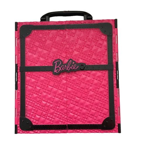 Mattel Barbie Closet Wardrobe Pink/ Black Doll Clothes Storage Carry ...