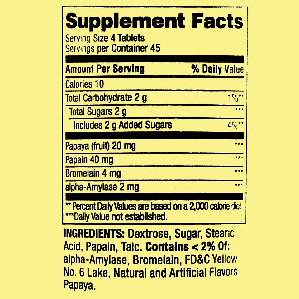 Spring Valley Papaya Enzyme Complex, 180 Chewable Tablets | eBay