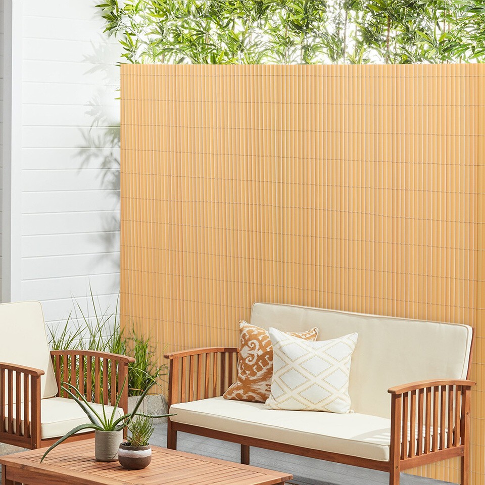 PVC Garden Screening Roll Fence Privacy Border Panel Bamboo Effect ...
