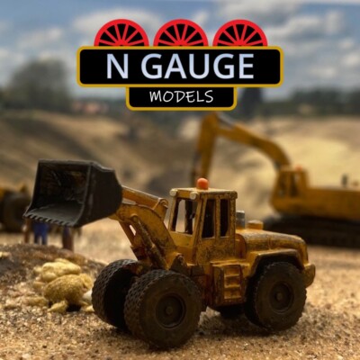 PAINTED - N Scale Gauge Wheel Loader 'Raised' 1:148 (Digger Bulldozer 1 ...