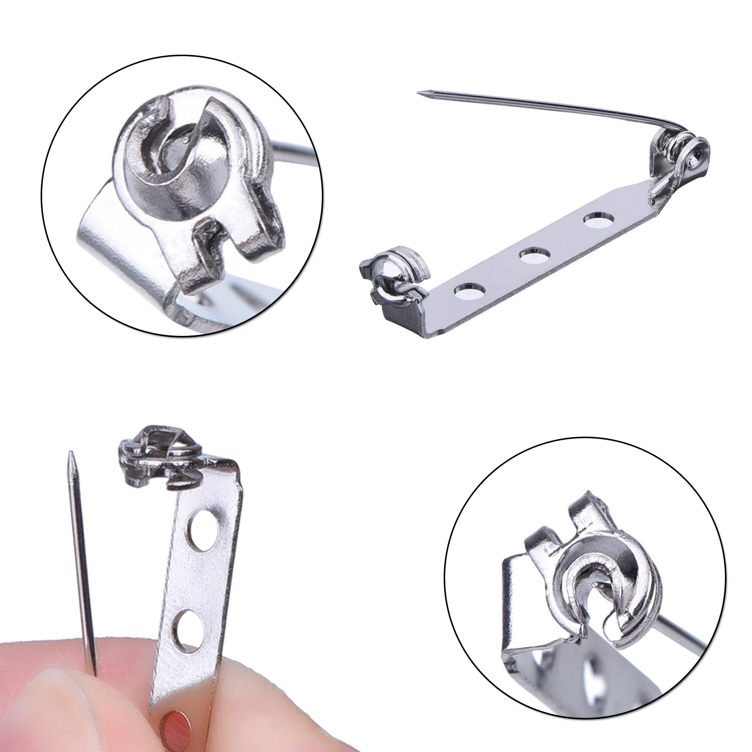 10/50/100pcs Back Clasp Brooch Secure Brooch Pin Backs Safety Pins ...