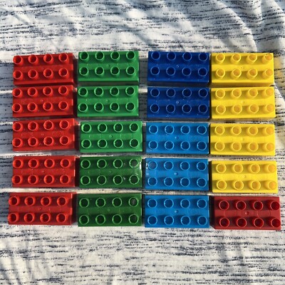 MEGA BLOKS 2x4 BUILDING Bricks Lot GREEN RED BLUE YELLOW Set of 20 | eBay