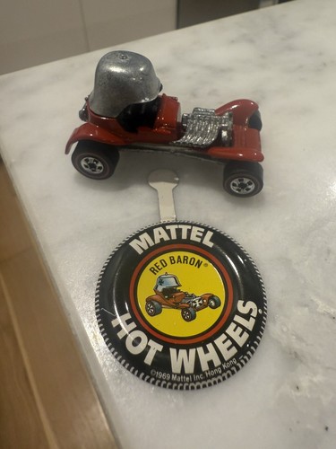 Rare Vintage Hot Wheels Redline Red Baron Black Interior & PIN !! | eBay