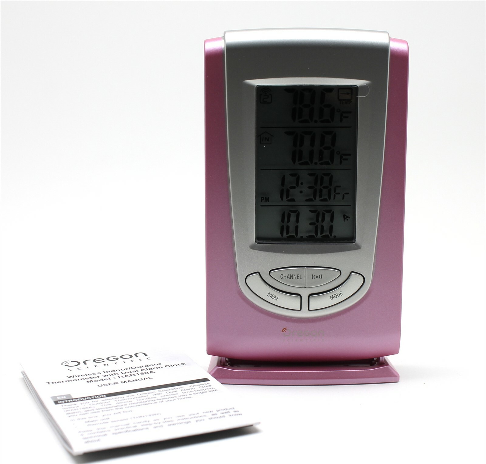 Oregon Scientific Wireless Indoor/Outdoor Thermometer W/ Alarm RAR188A ...