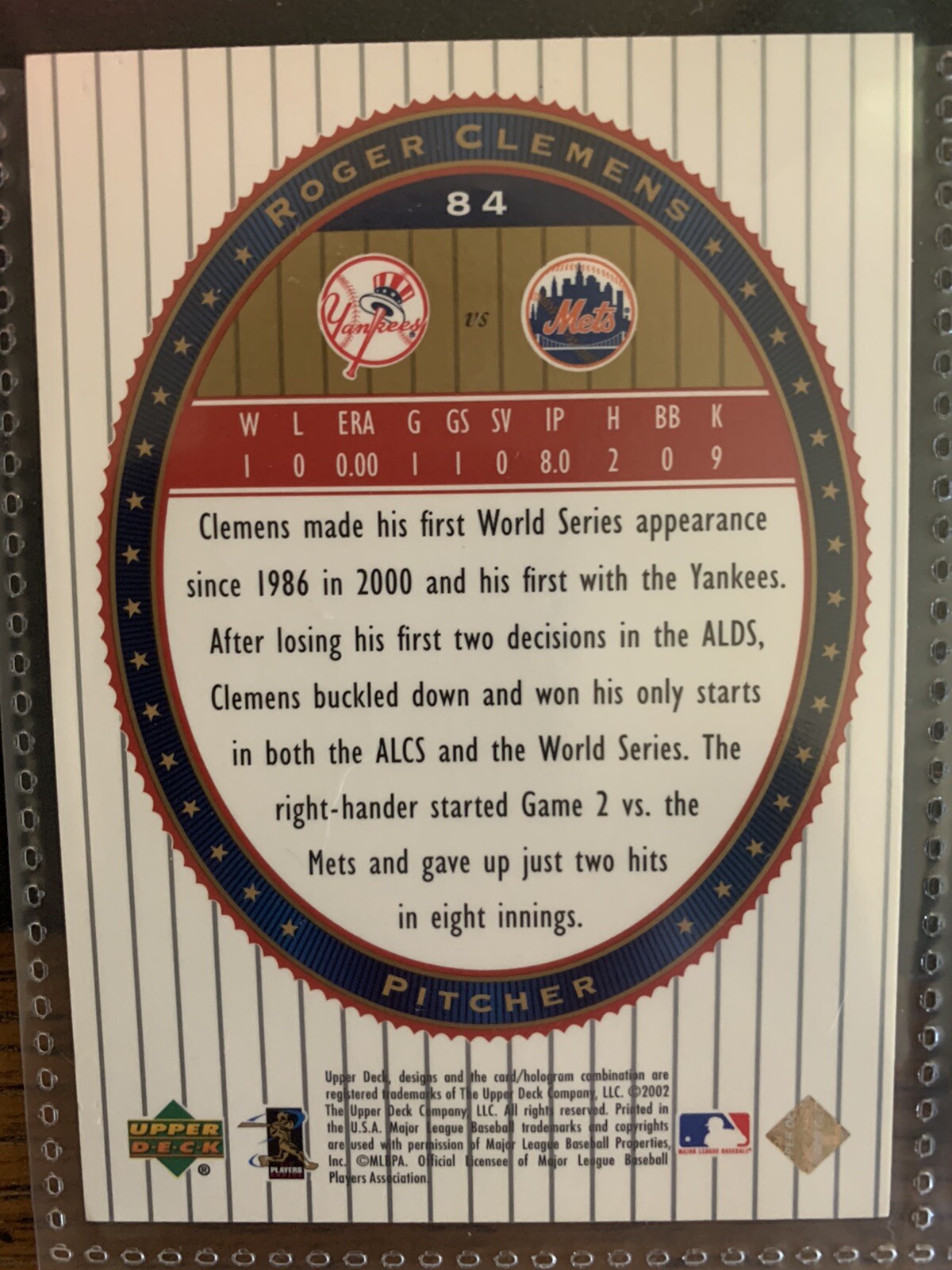2002 Upper Deck World Series Heroes - Roger Clemens #84 for sale online | eBay