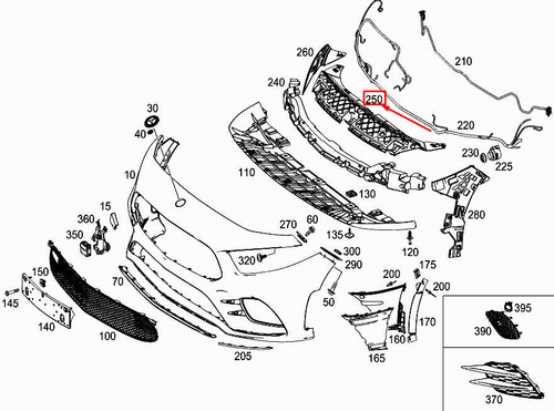 MERCEDES W177 a Class Front Bumper Upper Support A1778851300 for sale ...