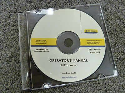New Holland Model 270TL Loader Owner Operator Maintenance Manual User ...