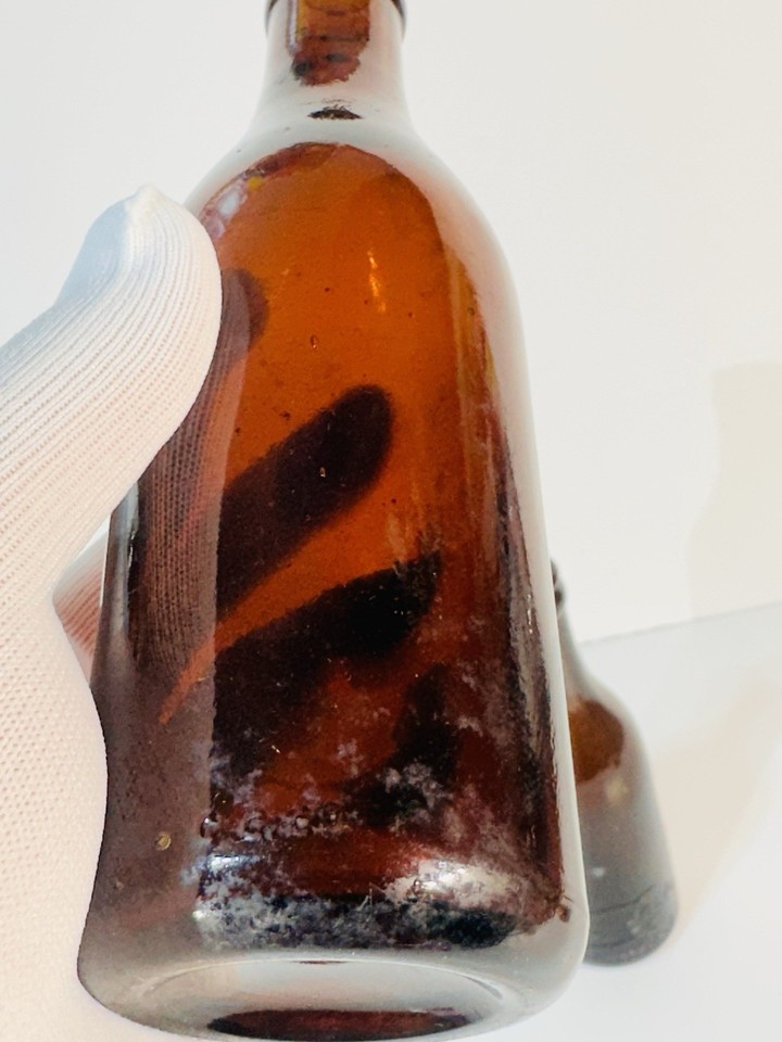 LOT OF 2: 1906/08 PEPSI:COLA DD EMB GLASS AMBER SODA BOTT/WILSON,NC ...