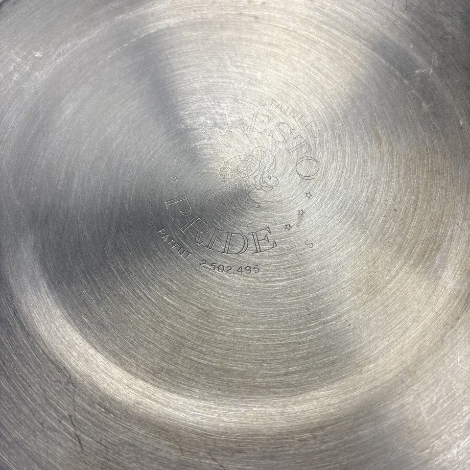 RARE VTG PRESTO PRIDE 11 Pc Set Etched Lids 18/8 Stainless Steel Copper ...