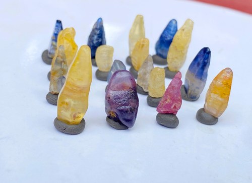 96CT 100% Ceylon Natural Crystal Mix Color Rough Sapphire Loose ...