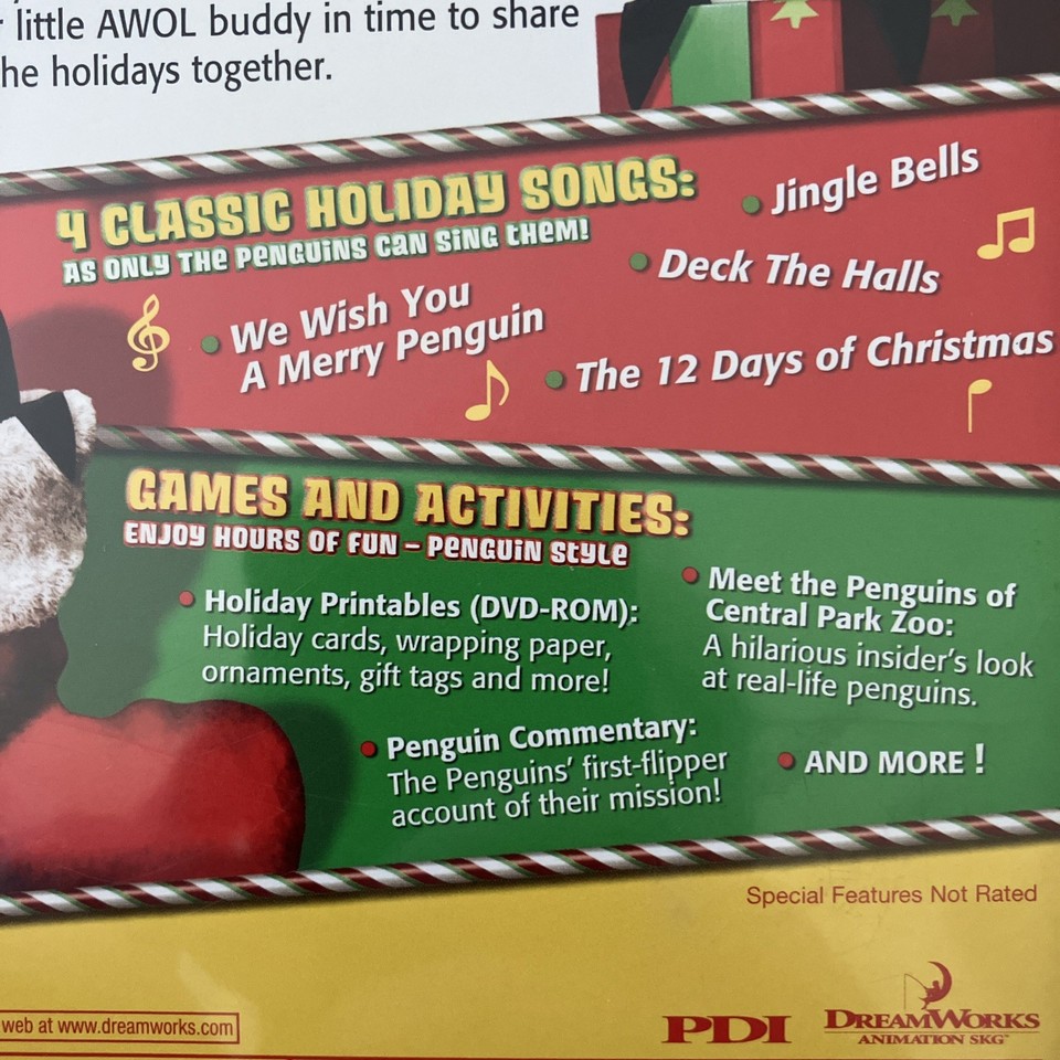 The Penguins’ Whacked-Out Holiday DVD, DreamWorks Including Music ...