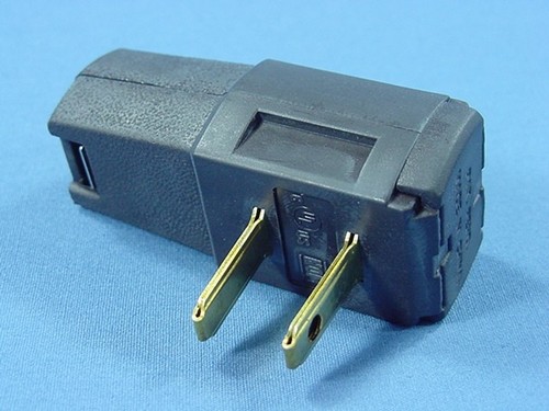 Leviton SIDE MOUNT RIGHT ANGLE Easy-Wire Plug 15A 1-15P Non-Polarized ...