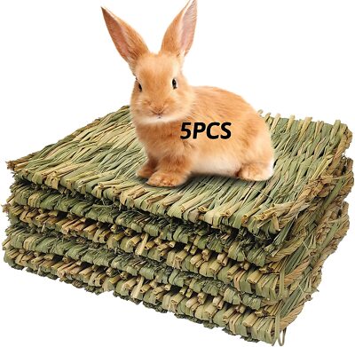 5/10x Grass Mat Woven Pet Bed Hamster Rabbit Small Animal Bunny Bedding ...