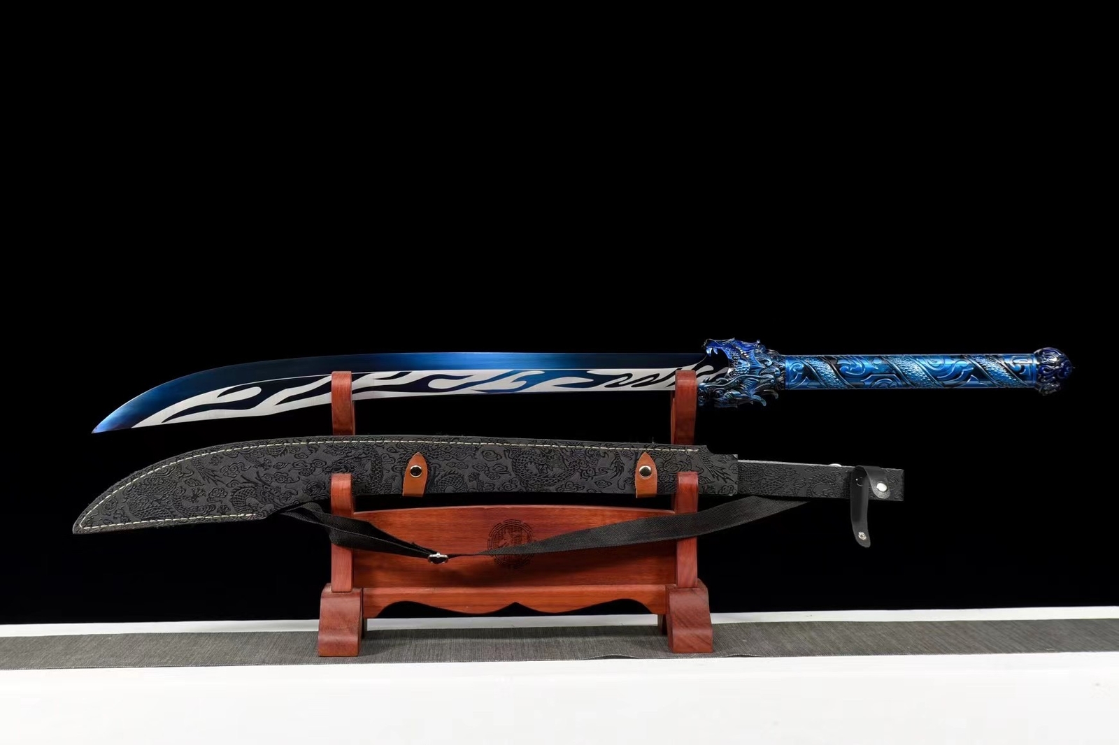 39''Blue Dragon Broadsword Sharp 1095Steel Chinese Kungfu Sword Tang ...