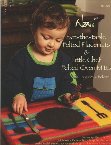 Noni Knitting Pattern 504 Set-the-Table Felted Placemats, Little Chef Oven Mitts | eBay Australia