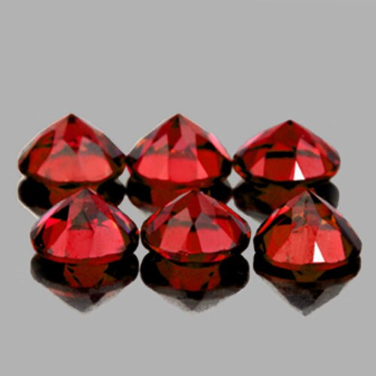 Red Garnet Round 5.00 mm 6 pieces, Flawless-VVS, Natural Loose Gemstone ...