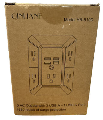 Qinlianf HR-519D 5 Outlet Extender with 4 USB C Ports | eBay