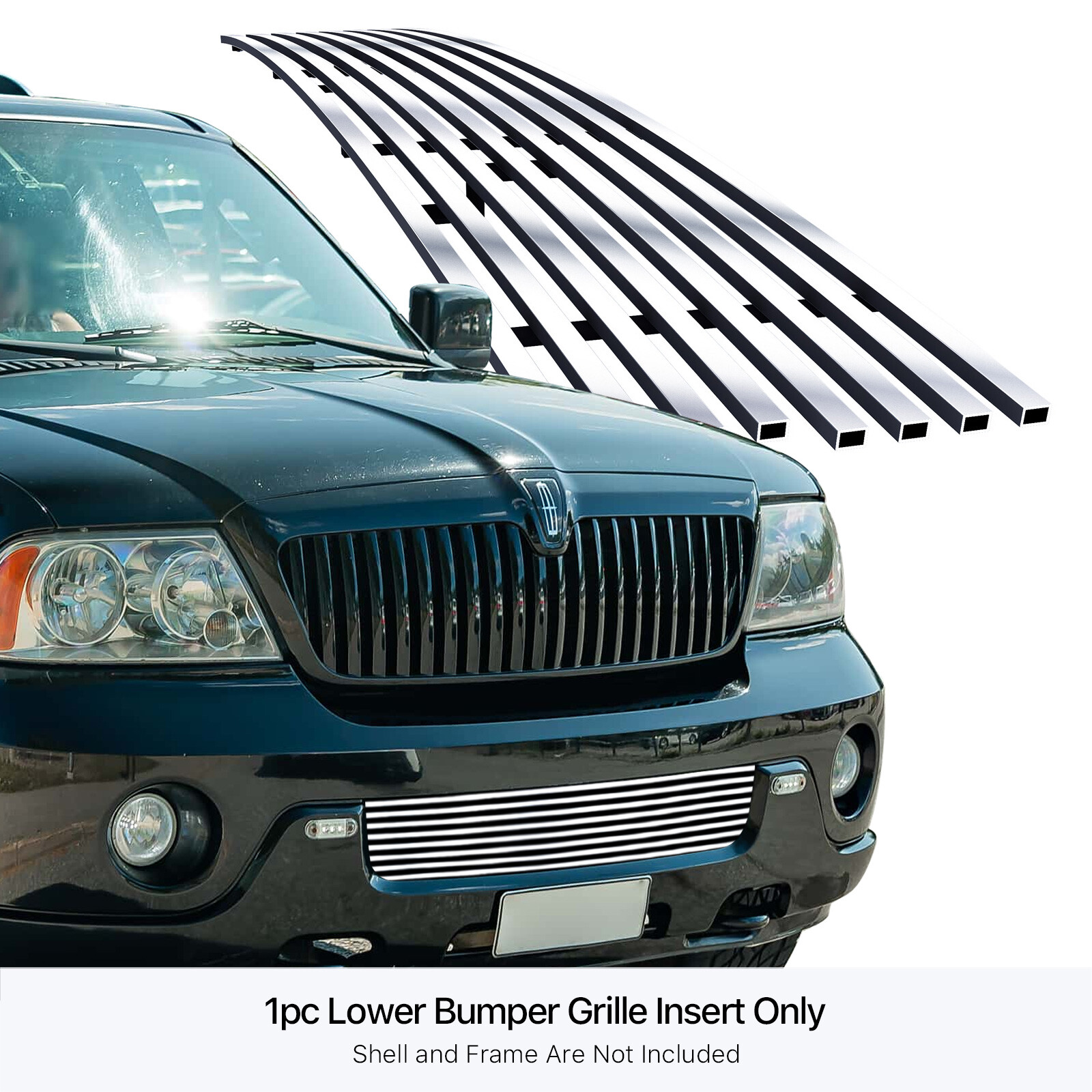 Fits 2003-2004 Lincoln Navigator Bumper Stainless Chrome Billet Grille ...