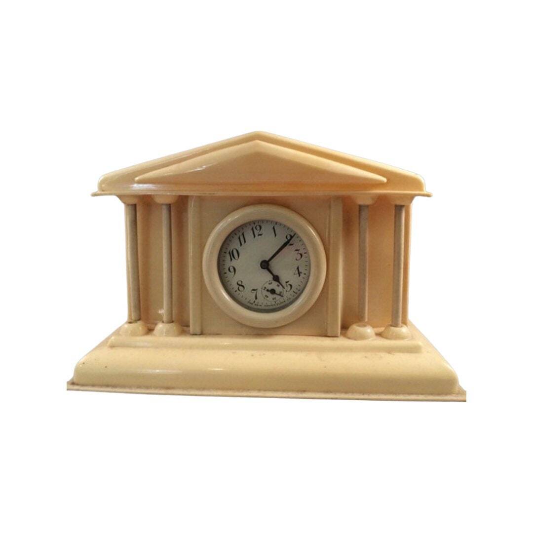 Vintage Celluloid Clocks Vintage Celluloid Mantle Clock 12 X 6” Non