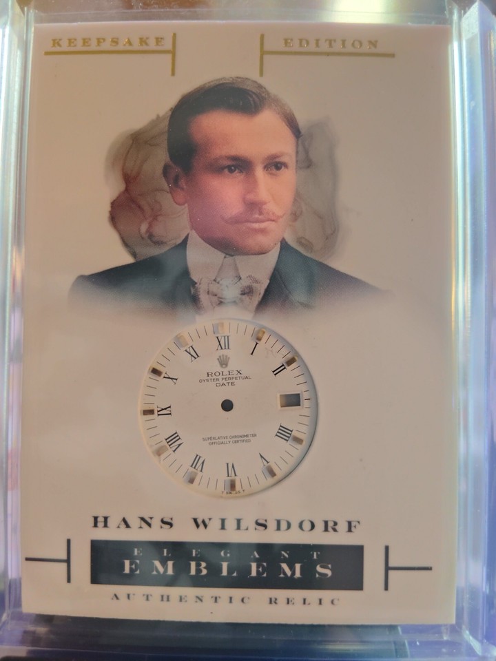 2023 KEEPSAKE ELEGANT EMBLEMS HANS WILSDORF ROLEX WATCH DIAL RELIC CARD ...
