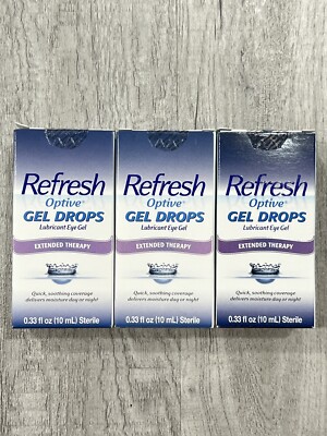 (3X) Packs Refresh Optive Gel Drops Lubricant Eye Gel .33oz Each 2026 ...