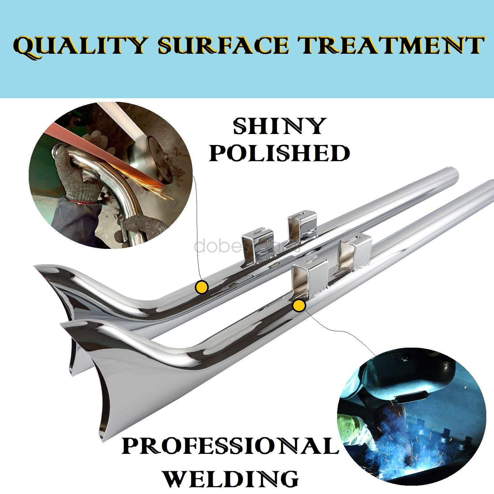 36" Chrome Fishtail Slip on Mufflers For Harley Touring 1995-2016 ...