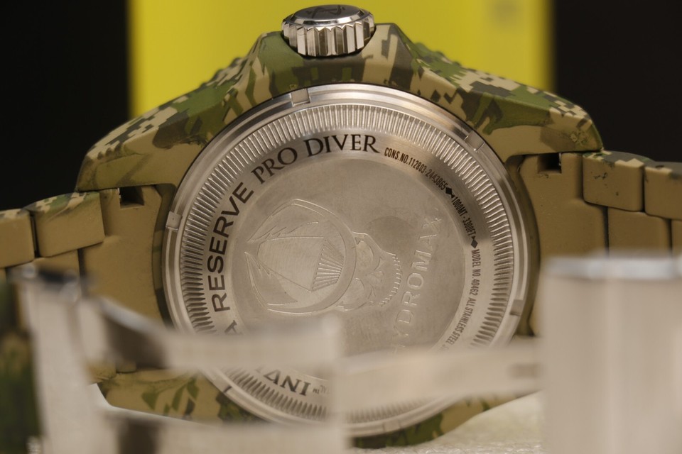Invicta Reserve Hydromax Swiss Ronda Camo 52mm, Steel, Aqua Plating ...