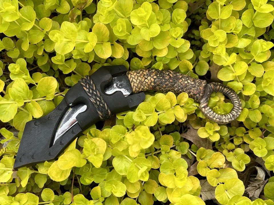 Hand Made Forged Railroad Spike Karambit Carbon Steel Fixed Blade ...