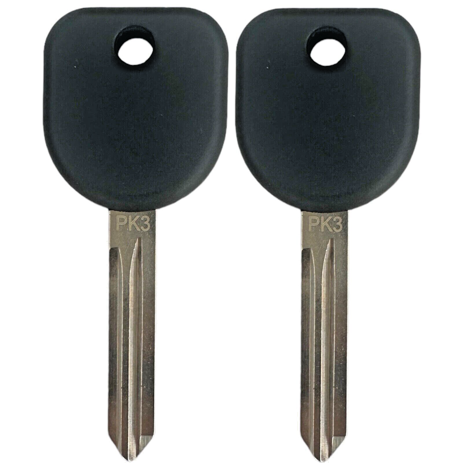 2 Pack - PK3 Transponder Chip Ignition Door Key Uncut Blade Replacement ...