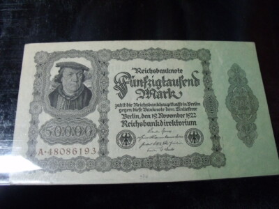 1922 German 50,000 50 Thousand Marks Reichsbanknote 19 NOVEMBER 1922 ...