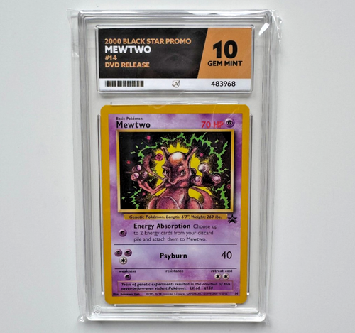 Mewtwo 14 Ace 10 Black Star Promo First Movie VHS DVD 2000 Pokemon Card ...