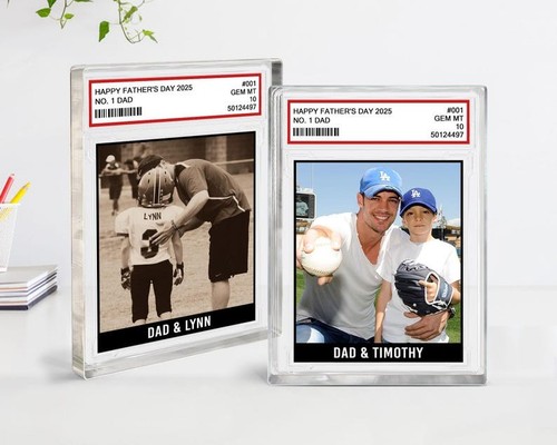 Personalized Fathers Day Gift For Dad, Trading Card Style Acrylic Block ...