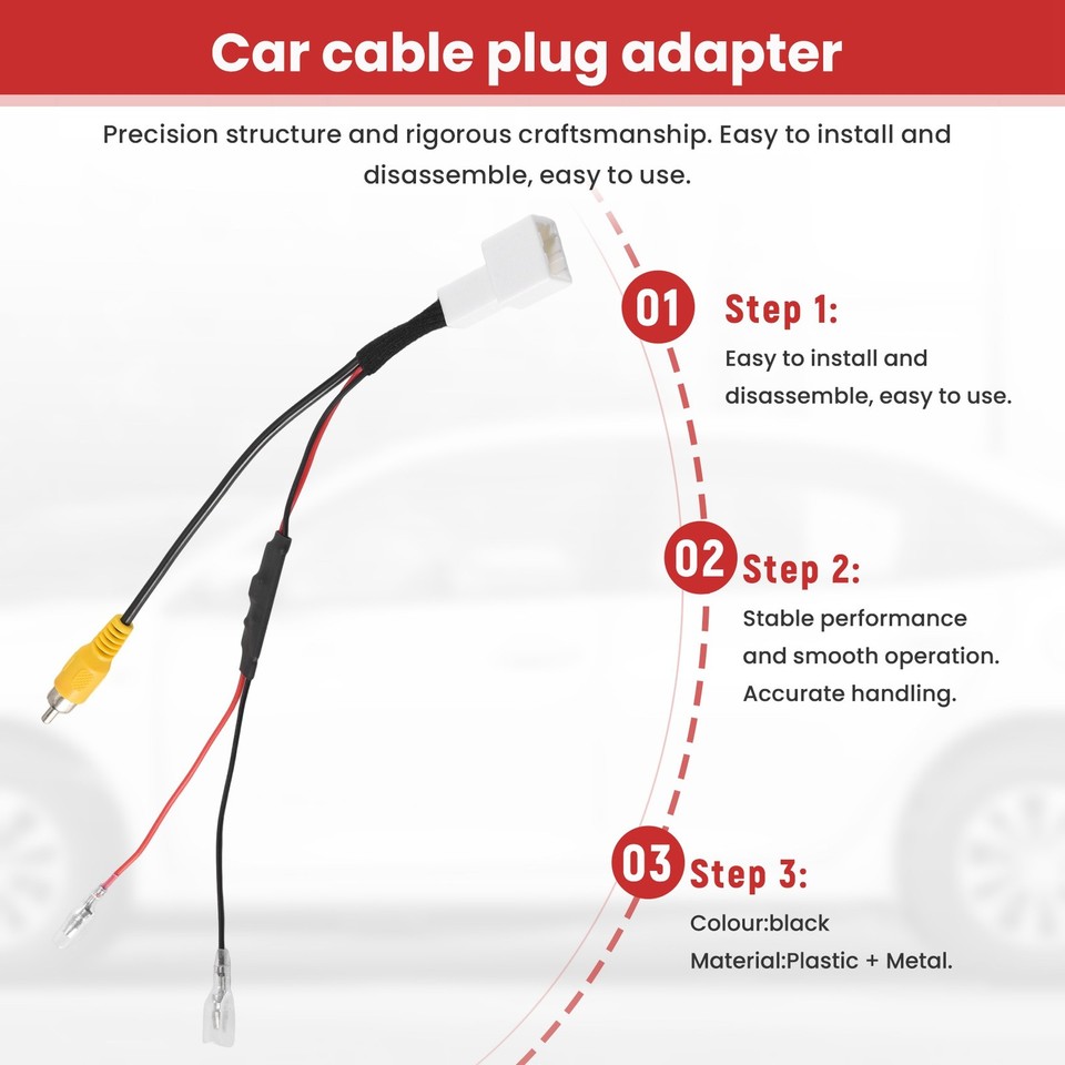 4 Pin Car Reverse Camera Retention Wiring Harness Cable Plug ...