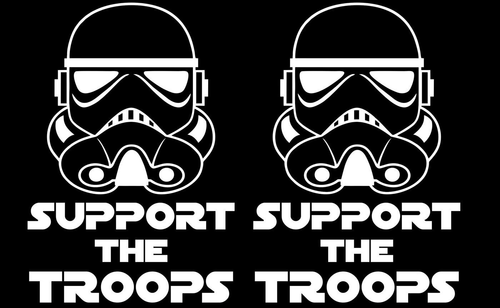 Stormtrooper - Support The Troops vinyl decal, Star Wars Alliance ...