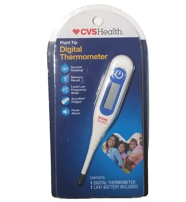 CVS Health Rigid Tip Digital Display Thermometer 30 Second Alarm-Free ...