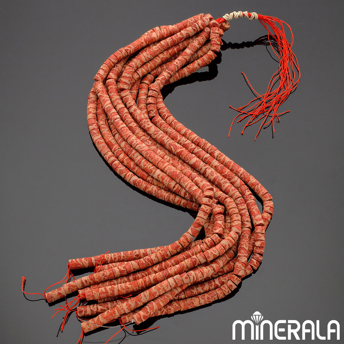 NATURAL RED SPONGE CORAL GEMSTONE HEISHI 6x3mm 10x5mm BEADS 15" STRAND ...