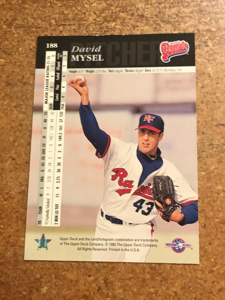 1994 Upper Deck Minors Top Prospects Baseball # 188 David Mysel RC | eBay