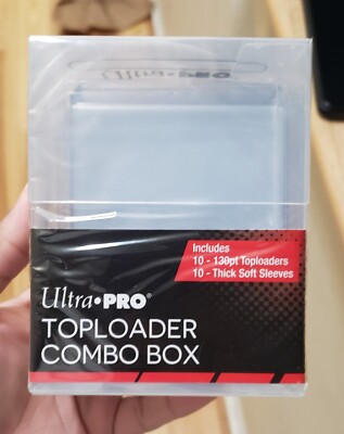 Ultra Pro Toploader Combo Box 10 - 130pt Toploaders + 10 Thick Soft ...