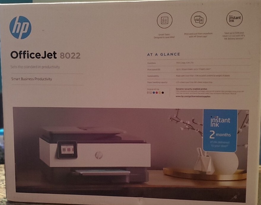 HP OfficeJet 8022 WIRELESS ALL-IN-ONE COLOR INKJET PRINTER | NEW-IN-BOX ...