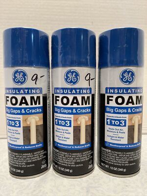 GE White Foam Big Gaps and Cracks Insulating Sealant 12 oz ~ 3-Pack | eBay