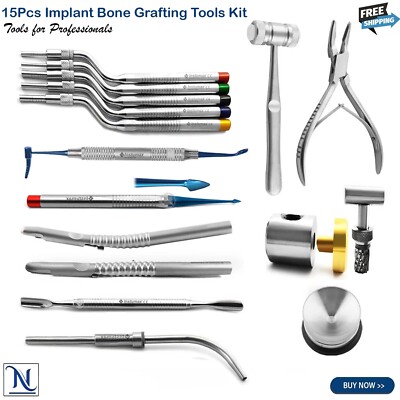 Bone Harvesting Grafting Instruments Implant Dental Oral Surgery Set ...