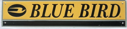 New - Blue Bird School Bus Metal Emblem Sign w/ Adhesive Backing 15"x3 ...