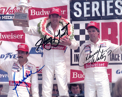 DARRELL WALTRIP+BOBBY RAHAL+GANT HAND SIGNED 8x10 PHOTO+COA ALL 3 ...