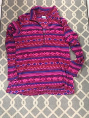 Columbia 1/2 Zip Fleece Pullover Aztec Women's L Large Geometric Jacket ...