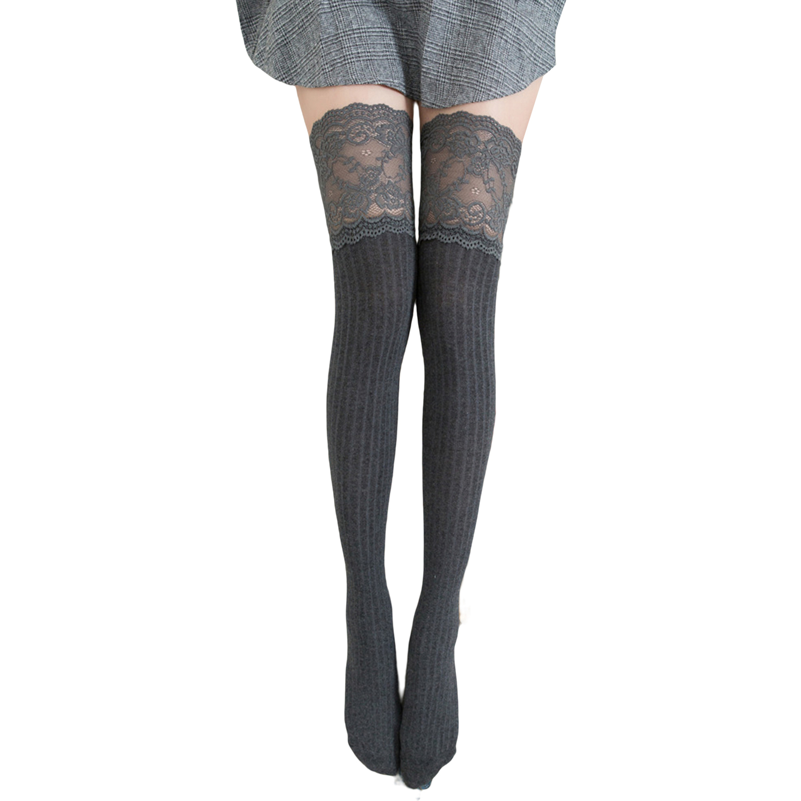 1 Pair Stockings Lace Edge Slimming with Socks Women Stockings Anti ...